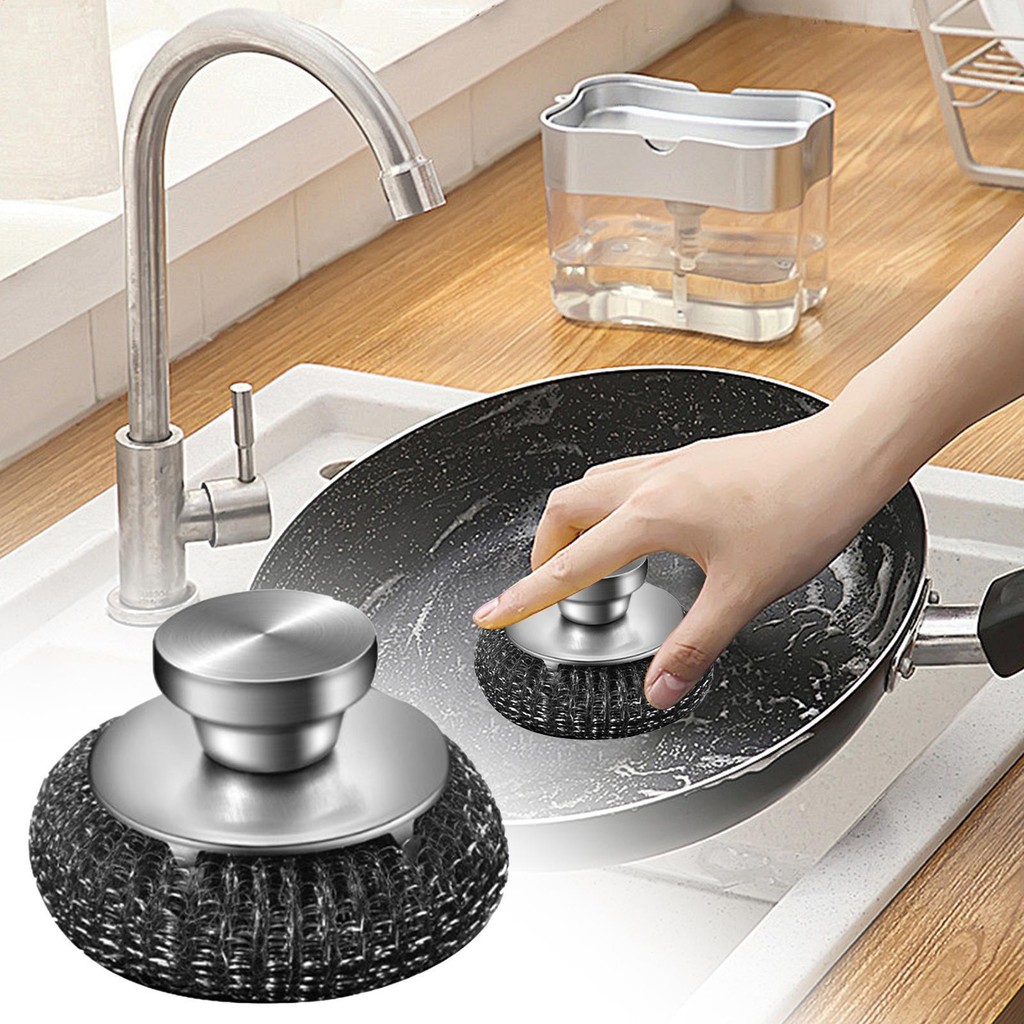 Stainless Steel Scrubber Ergonomic Dish Washing Scrubbers Steel Wool ...