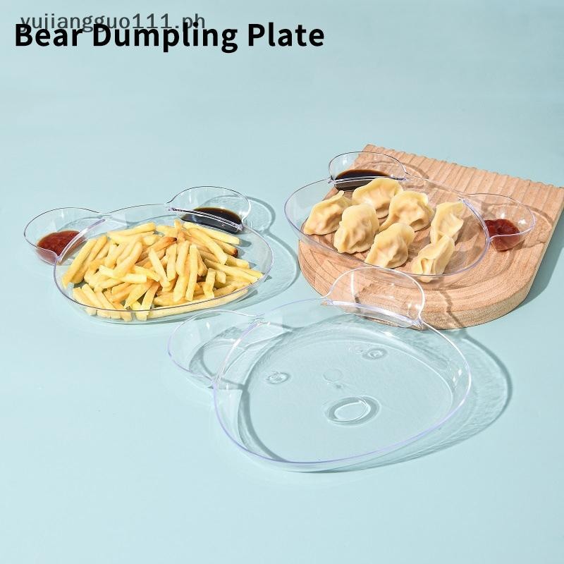 # yujiang # 1Pcs Cute Dish Transparent Dumpling Plate With Vinegar ...