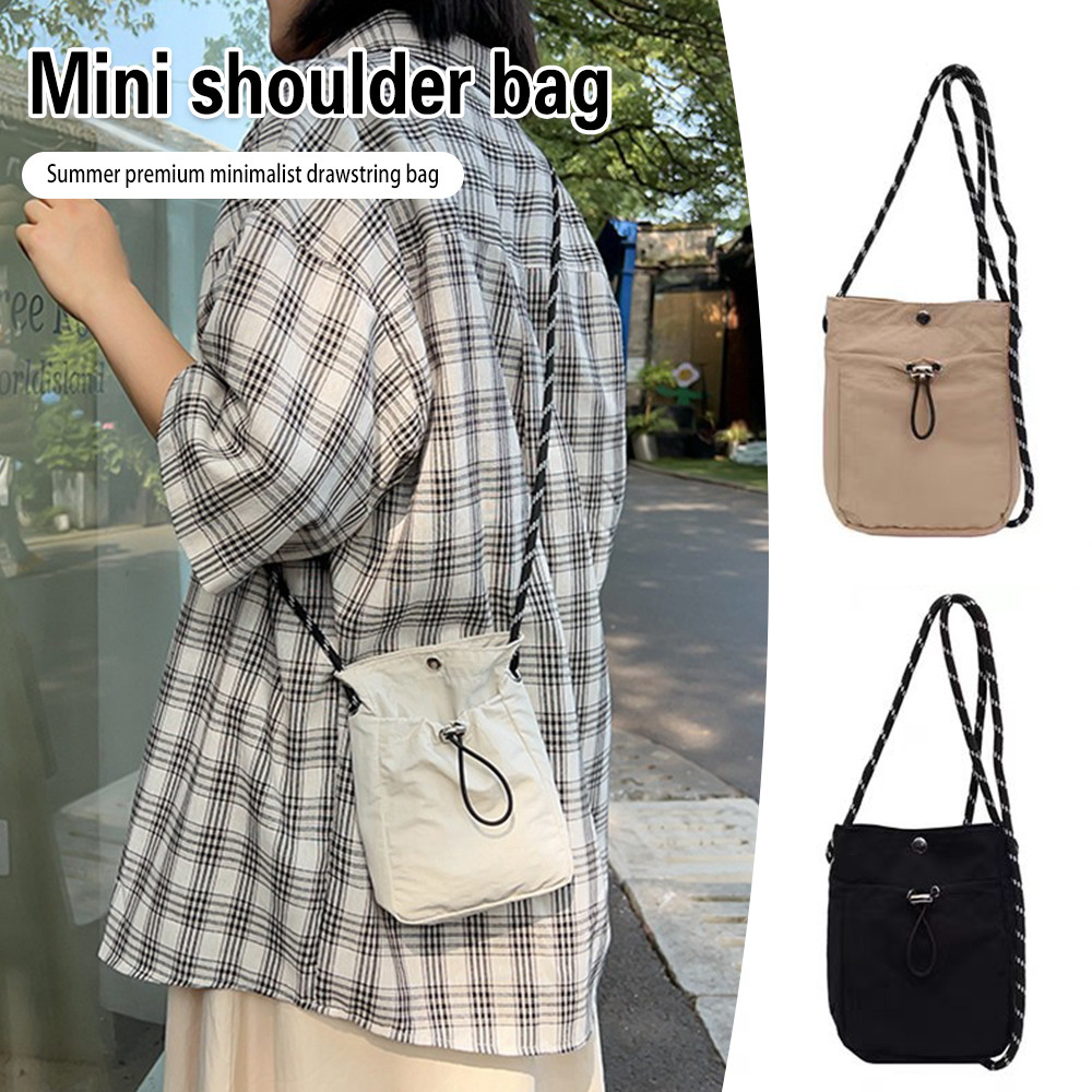 New Literary Messenger Bag Drawstring Small Bag Small Fashion Summer ...