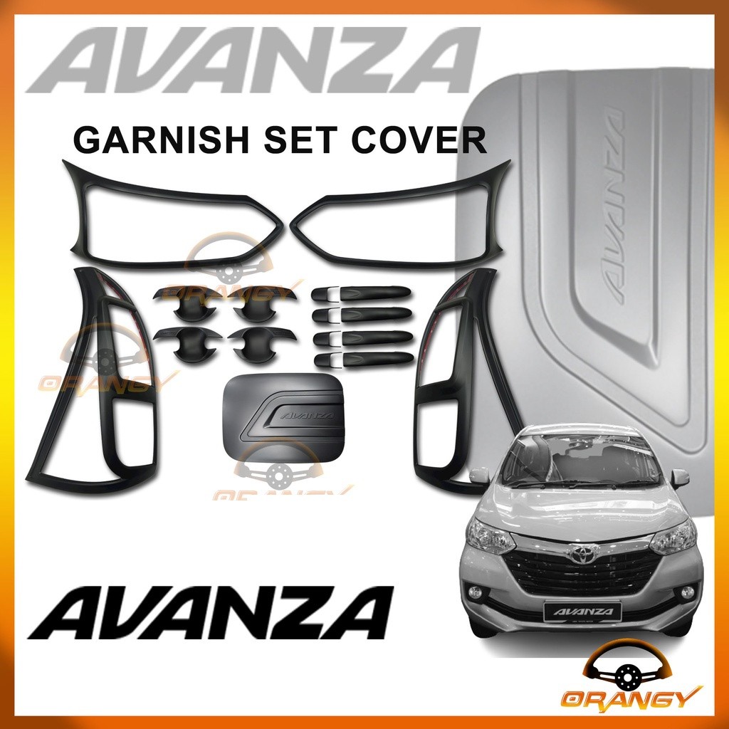 Toyota Avanza 2016 to 2018 V2 Garnish Combo set cover matte black ...