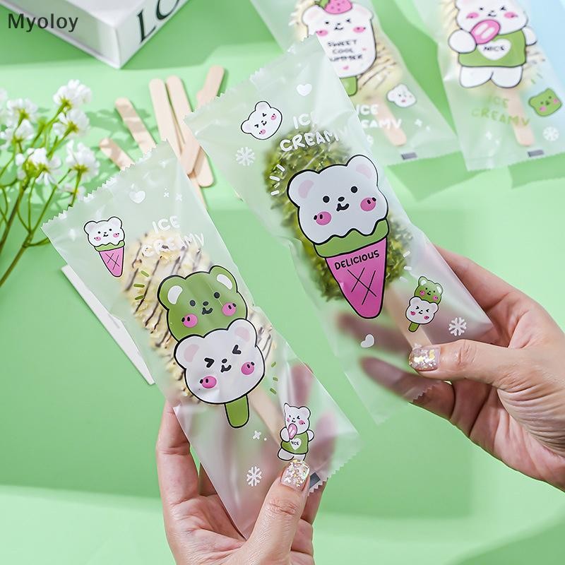 [Myoloy] 100pcs Food Grade Ice Cream Bags Disposable Plastic Popsicle ...