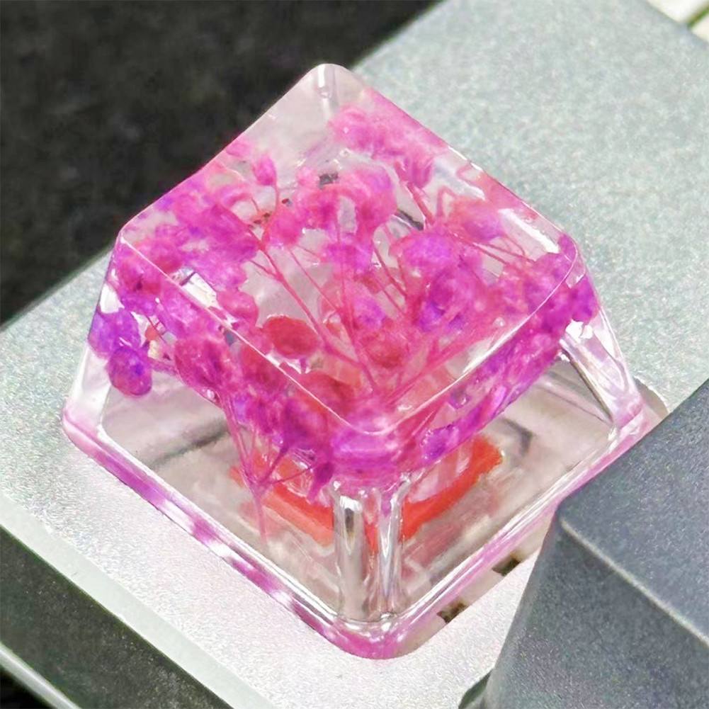 Resin Dry Flowers Keycap Novelty Artisan Keycap Handmade Translucently ...