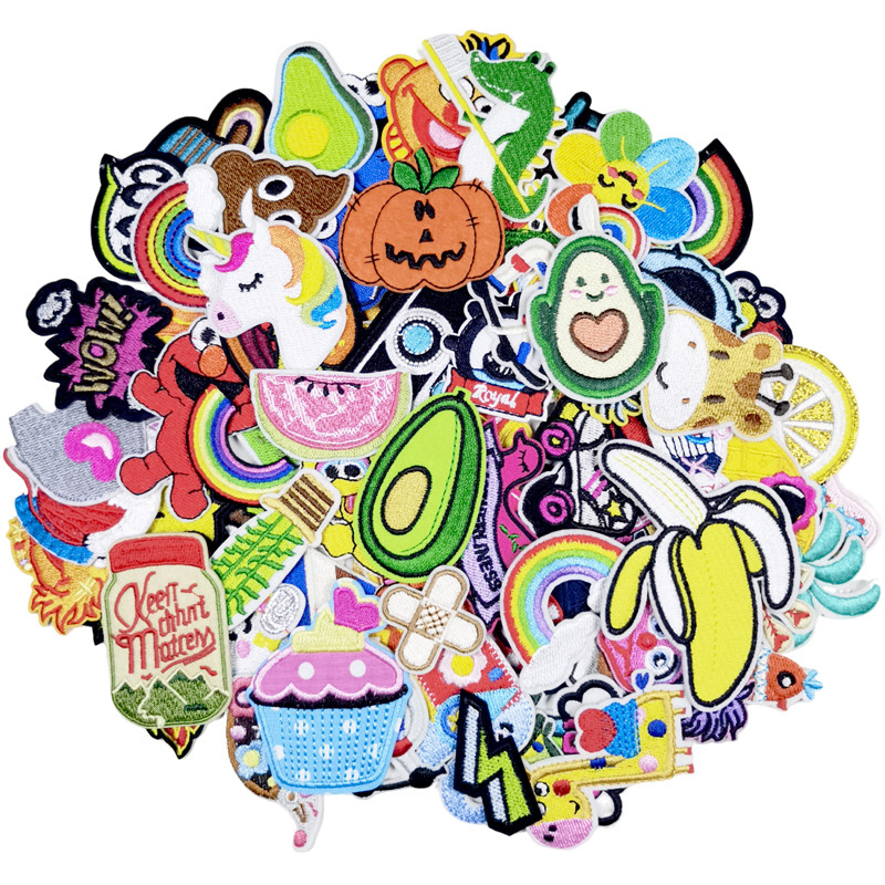 50pcs Lot Iron Patches For Clothing Random Kids Cute Sew On Anime Girls ...