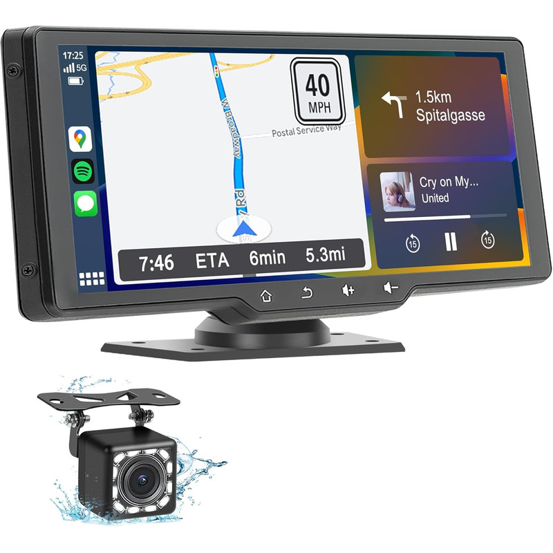 Wireless Apple Carplay & Android Auto Portable Screen 10.26" with ...