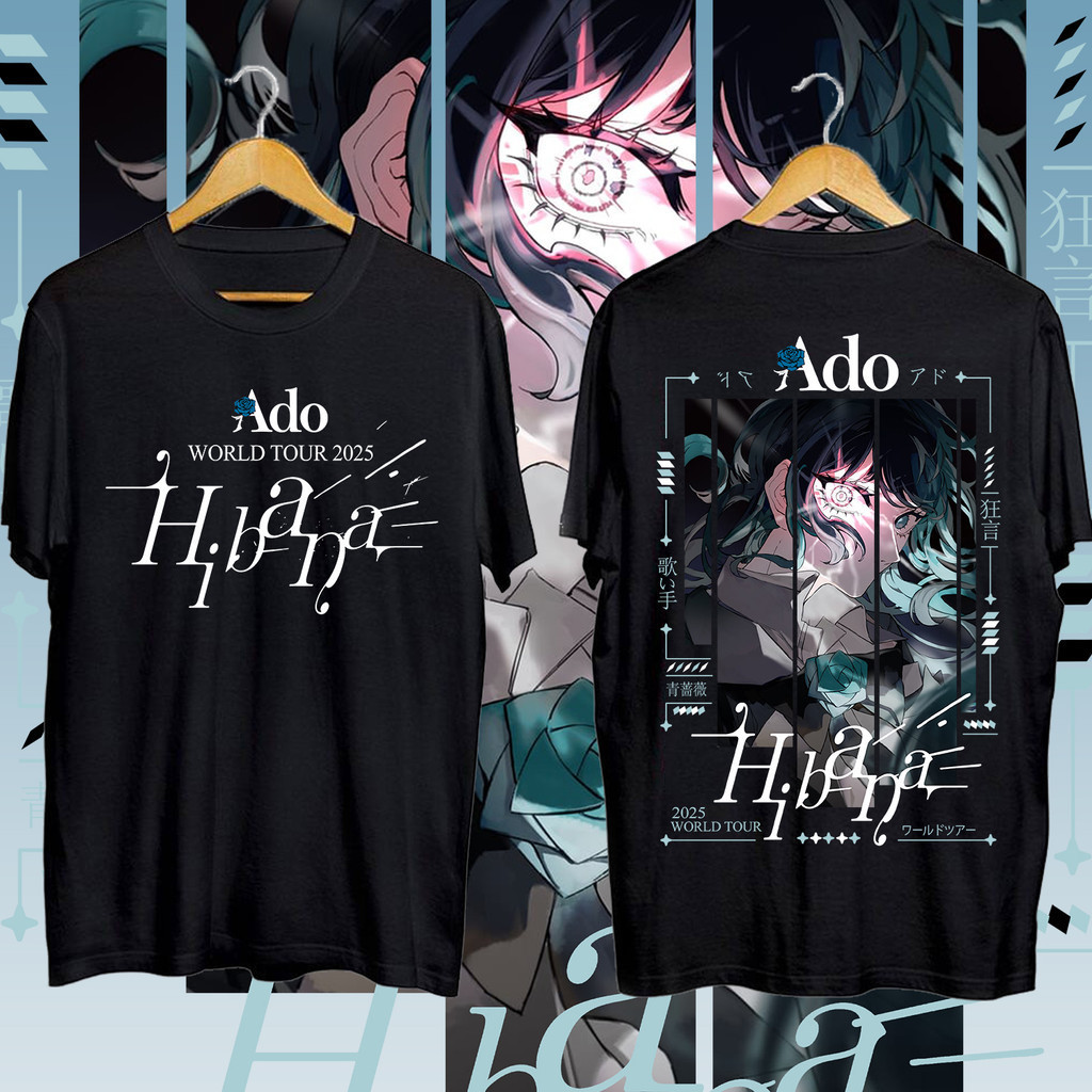 2025 New ADO Hibana World Tour T-shirt Black and White Round Neck ...