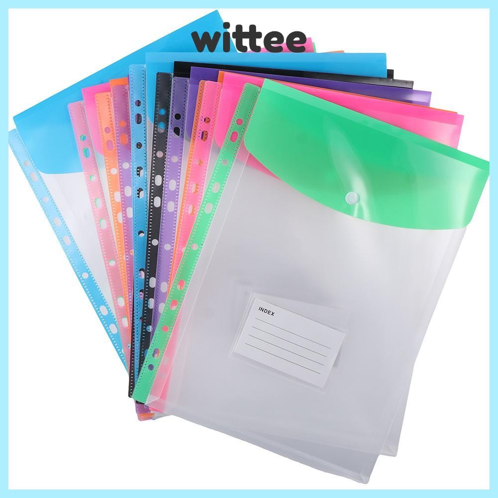 WITTEE 12 Pack Binder Folders, 12 Pack 11 Holes Binder Pocket, Plastic ...