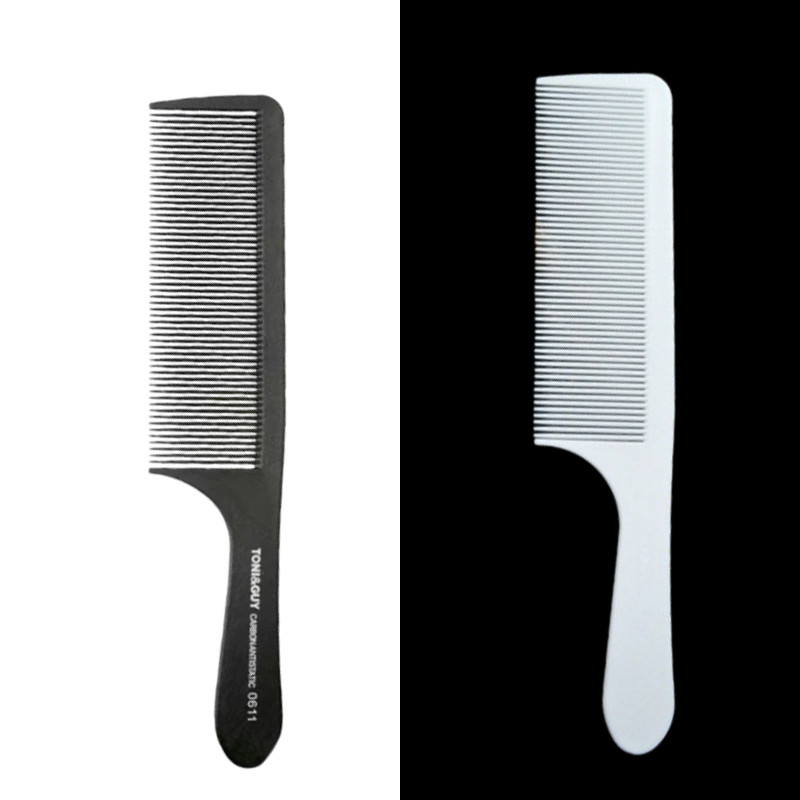 White Utility Barber Comb Wide Tooth Comb Hairdressing Comb Flat Head ...