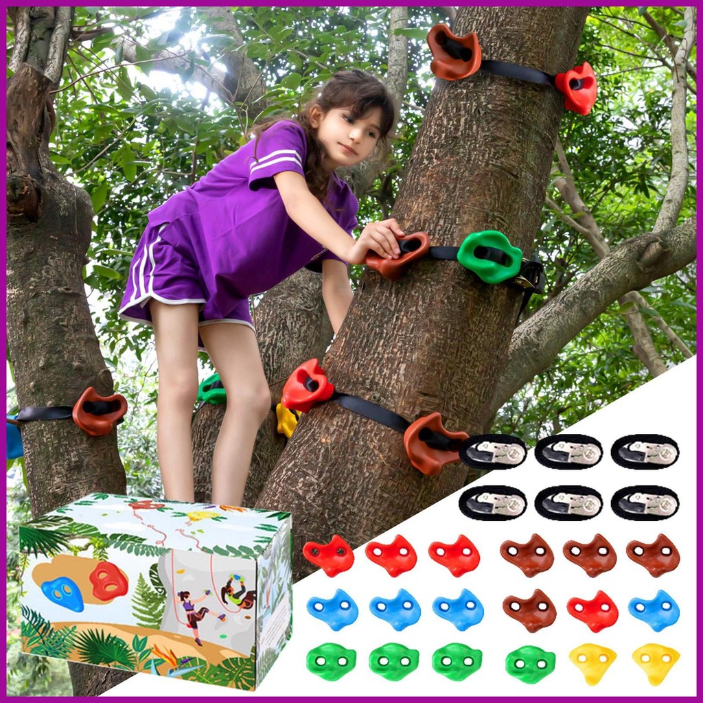 Rock Climbing Wall Holds 18X Tree Climbing Holds in Nose Shape Kids ...