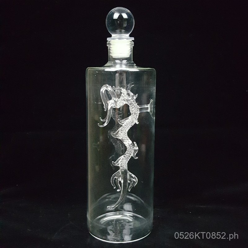 Thickened Gift Box Empty Wine Bottle Transparent Dragon Phoenix Bottle ...
