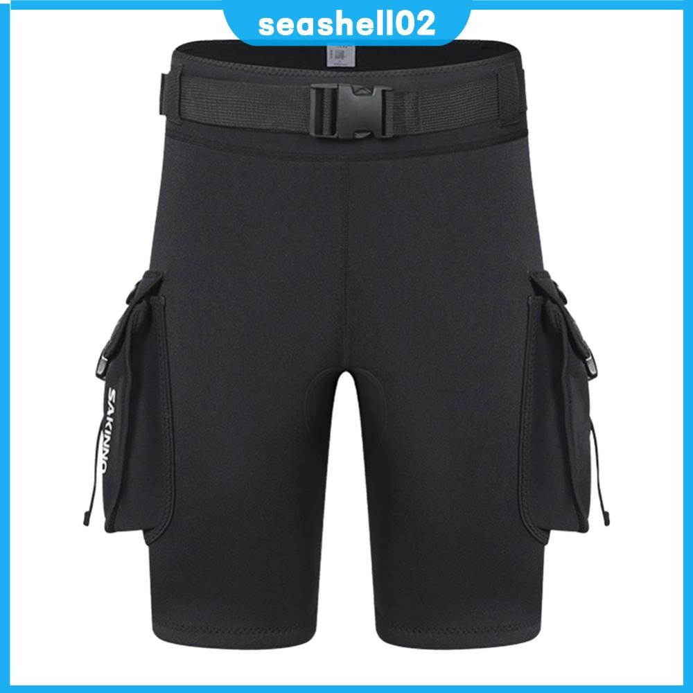 3mm Neoprene Wetsuit Tech Shorts with Pockets Unisex Scuba Diving ...