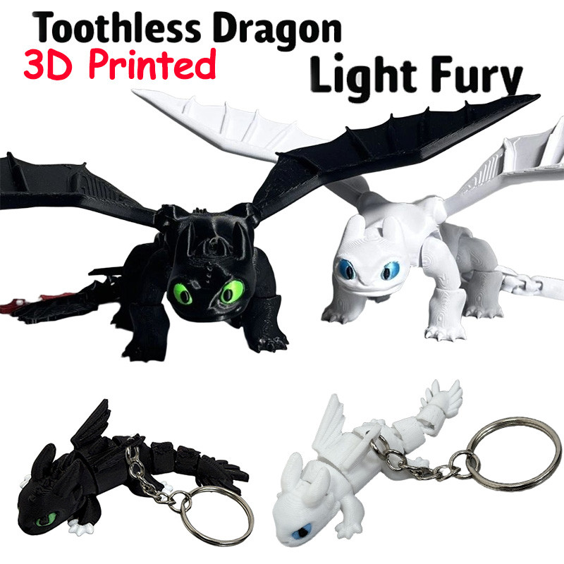 How To Train Your Dragon 2025 Toothless Action Figure 3D Printed Night ...