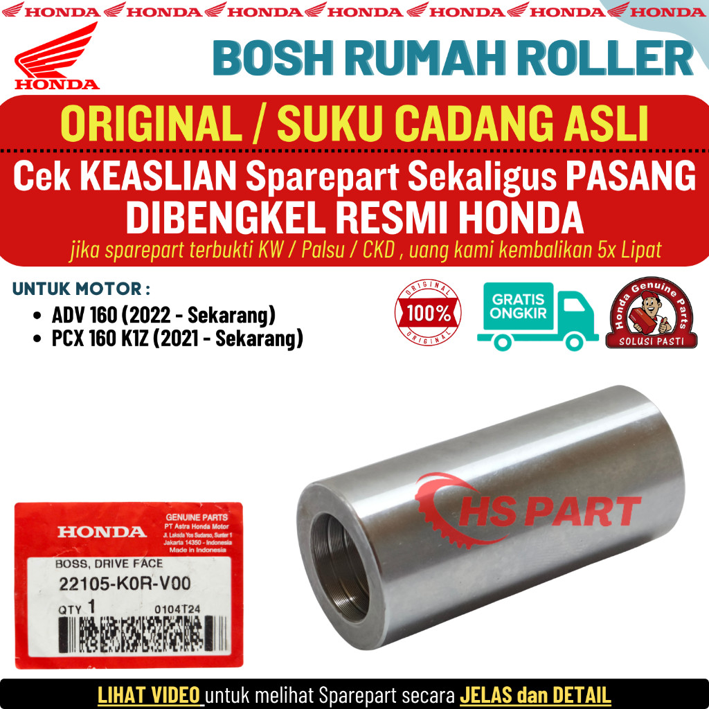Bosh Roller House PCX ADV 160 K0R Original AHM Honda 100% | Shopee ...