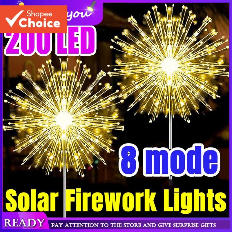 Fireworks Light 200 LED Auto On Off Solar LED IP65 Outdoor Waterproof 8 ...
