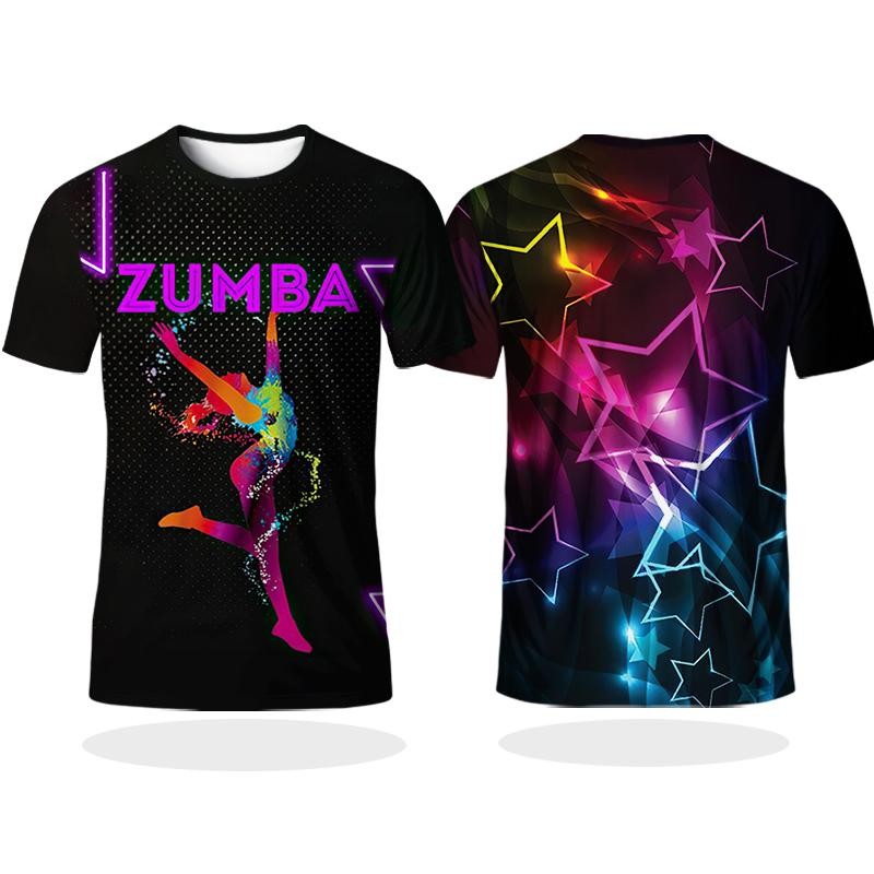 New Zumba T-shirt Women's Fashion Zumba Short Sleeve 3D Sublimated ...
