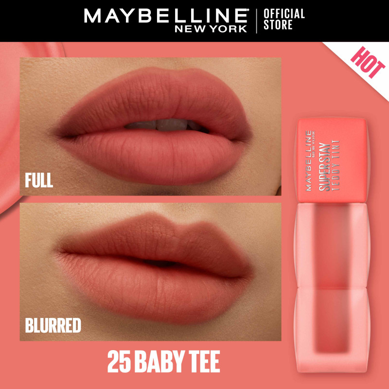 Maybelline Superstay Teddy Tint - 12HR Longwear, Transferproof, Blurred ...