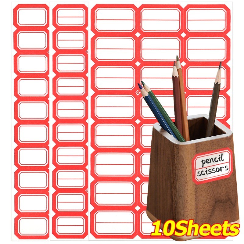 10 Sheets Self-Adhesive Handwritten Classification Label Sticker ...
