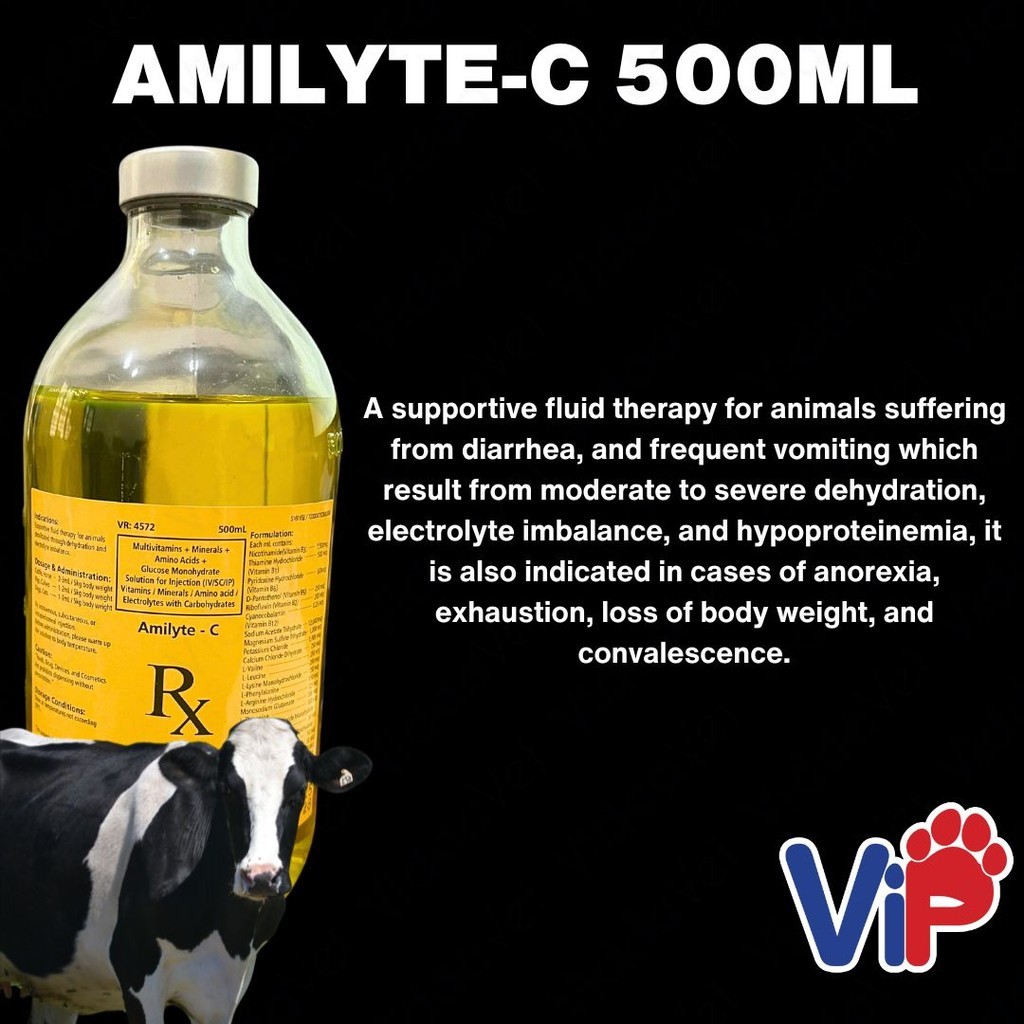 Amilyte-C 500ml For Poultry, Swine & Ruminants Electrolyte ...