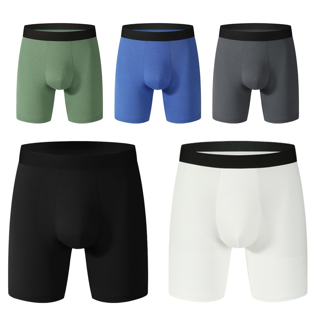 【ONCE+】Men Long Leg Boxers Bulge Pouch Underpants Sexshorts Boxers ...