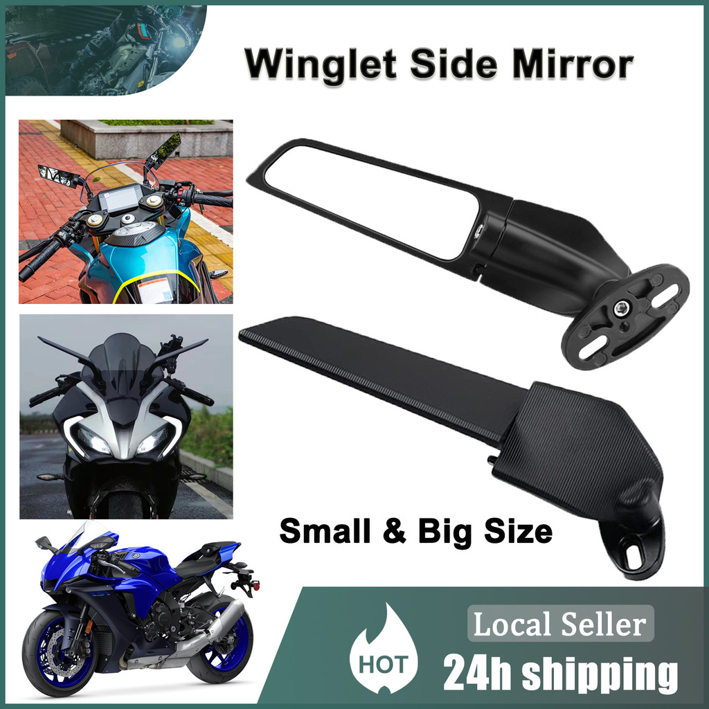 Winglet Side Mirror Universal Wind Wing Rotating Motorcycle CNC for ...