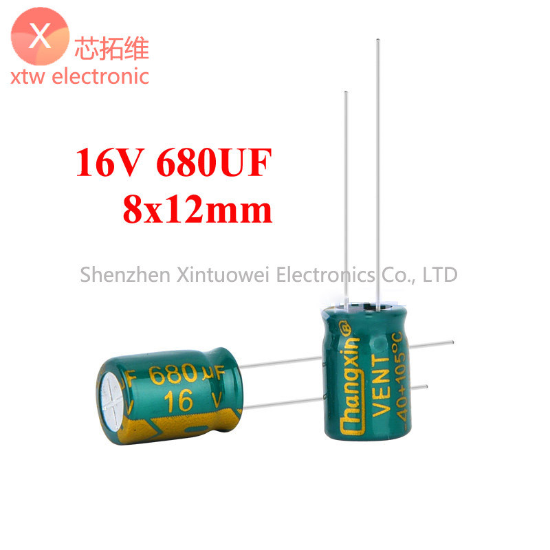 50Pcs/lot Electrolytic Capacitor 16V 680UF High Frequency Low ...