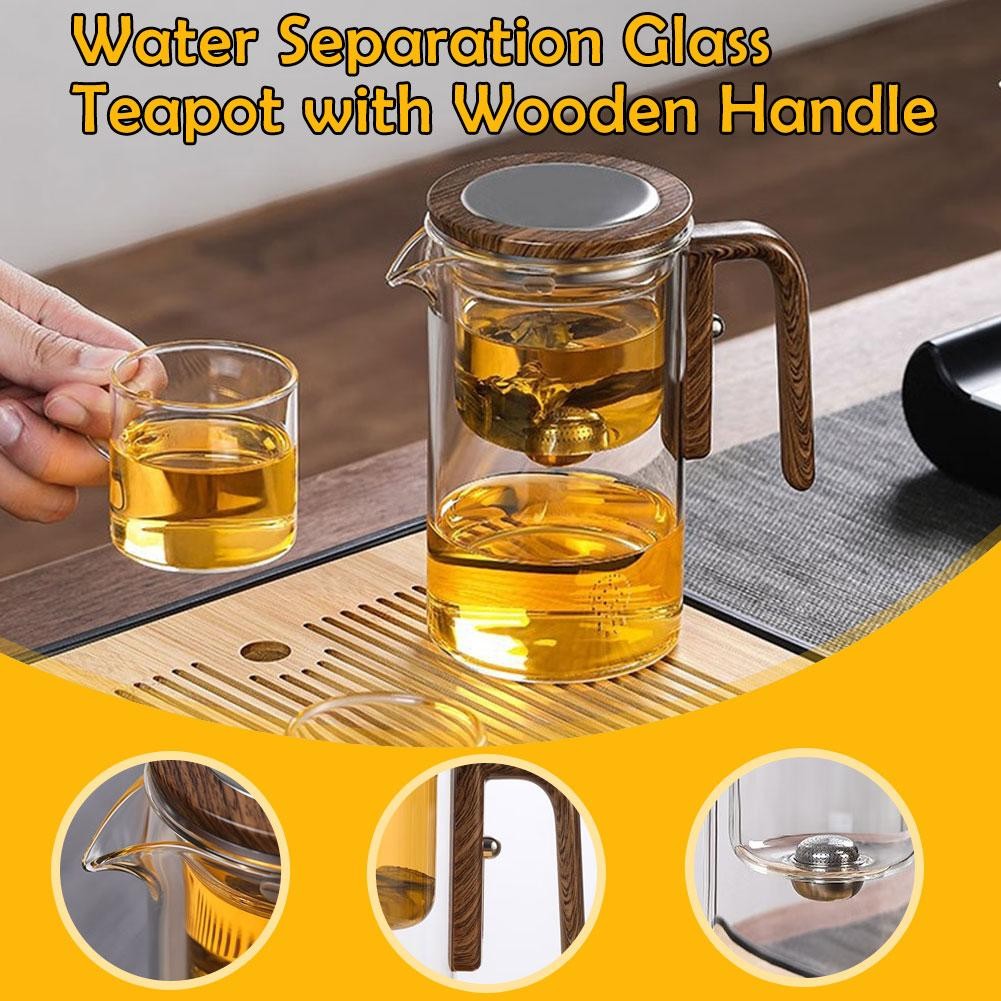 Glass Teapot,Tea and Water Separation Liner Teapot,One-button Magnetic ...