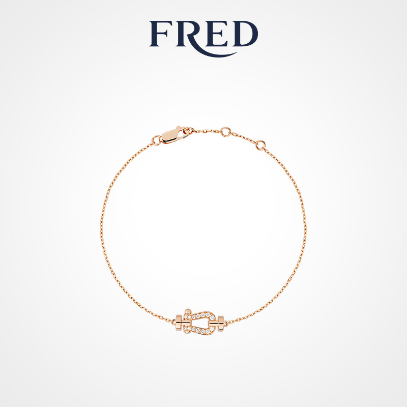 [FRED FRED] Force 10 Series Small Size 18K Gold Half Diamond Bracelet | Shopee Philippines