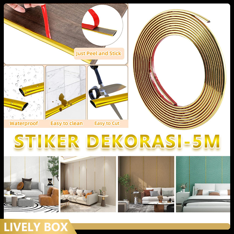 Wall STICKER 5 METERS LENGTH / GOLD HAIRLINE STRIP PLATE ADAPTER ...
