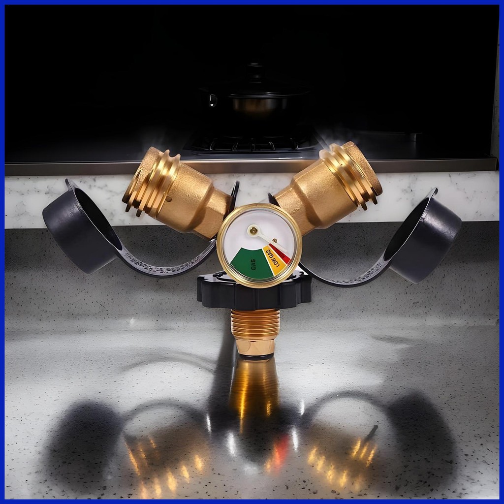 2 Way Propane Tank Splitter Propane Y Splitter with Shut off Valve ...