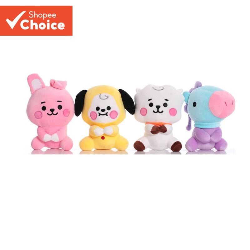 12cm Cartoon Korea Plush Chimmy Cooky Koya Mang RJ Shooky Tata Soft Toys BT21 Doll Keychains ...