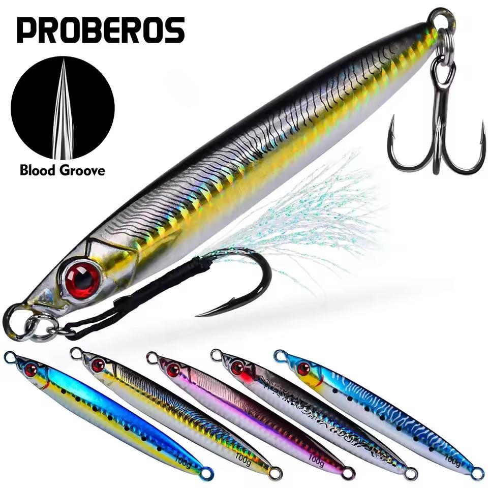 PROBEROS 1pcs Micro Jig Lure 14g/17g/21g/28g/35g/45g/60g/80g/100g Ultra ...