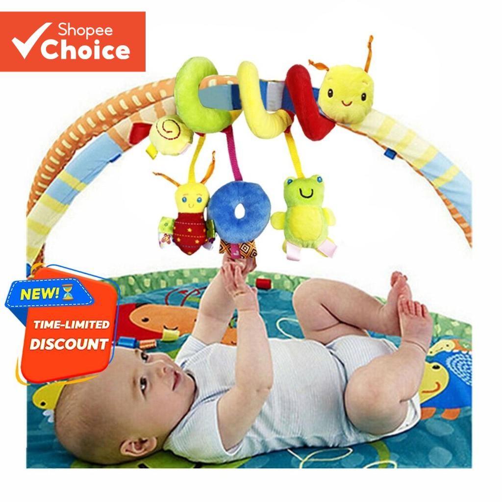 Spiral Centipede Crib Toy With Rattle, Soft Baby Carriage Comfort Toy ...