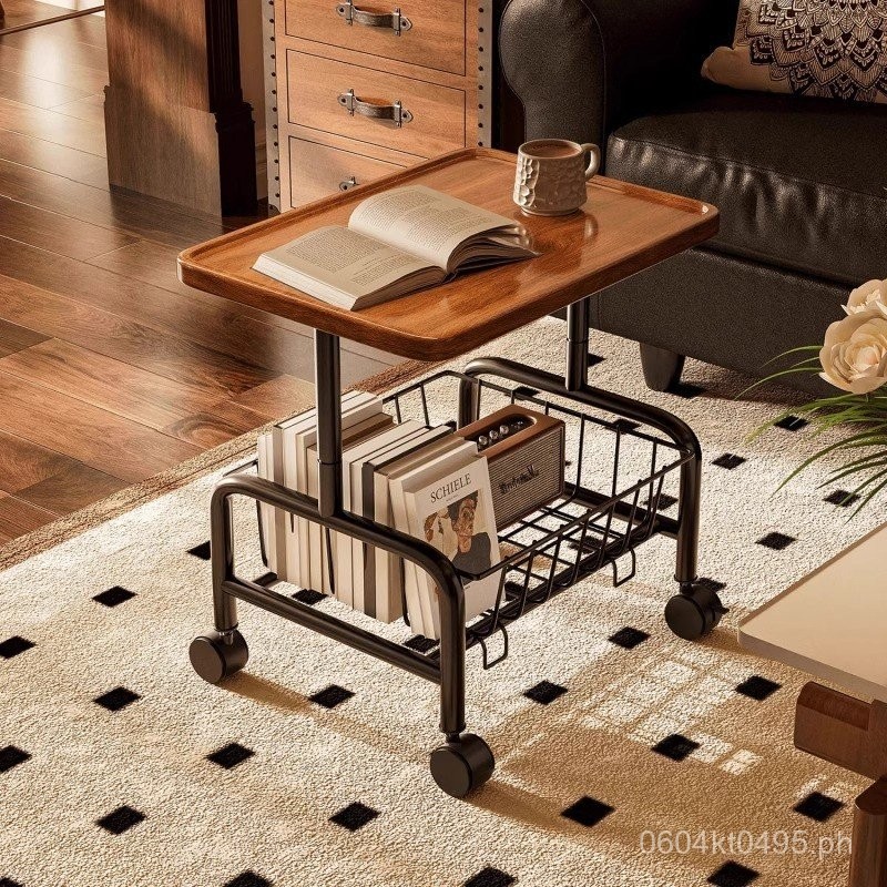 Movable Bedside Snack Table Living Room Small Cart Side Cabinet Side ...