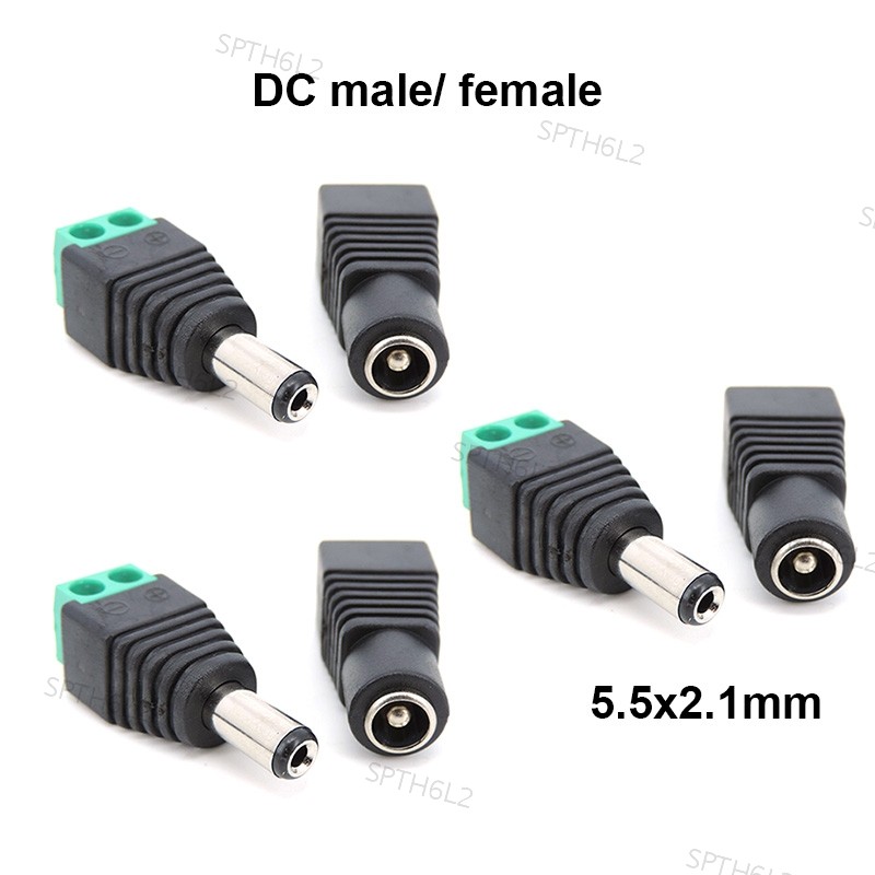 1 Pair /3pairs DC Male Female Plug 2.1mm x 5.5mm 5.5x2.1mm Power cable ...