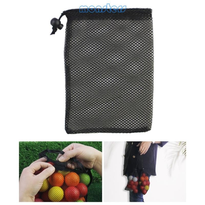 Mon Golf Mesh Bag Small Sports Net Bag Drawstrings Pouches Nylons Mesh ...