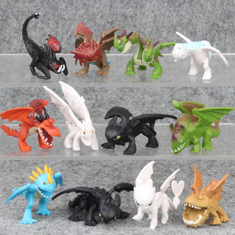 How To Train Your Dragon 2025 Toothless/Night Fury Action Figure 12PCS ...
