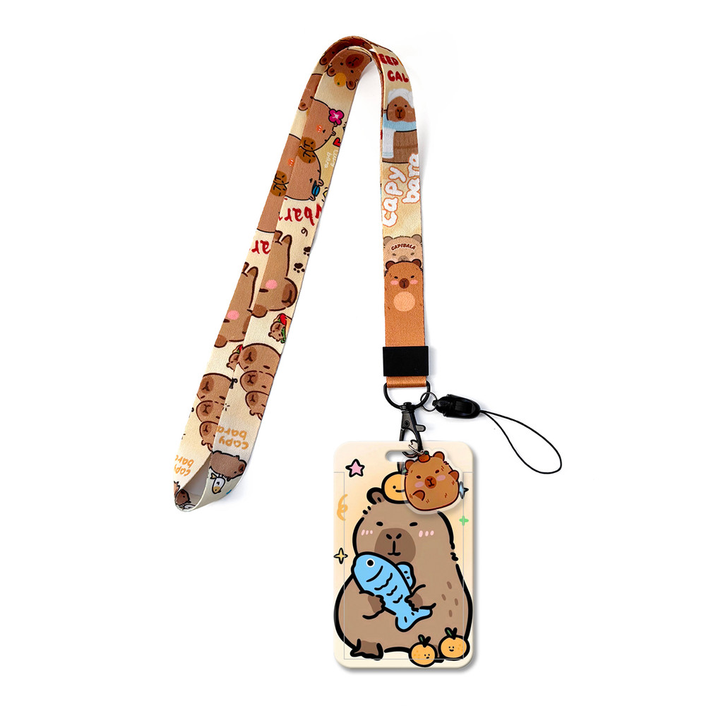 Y&P| Capybara Lanyard Cartoon Anti-Loss Student Card Holder with ...