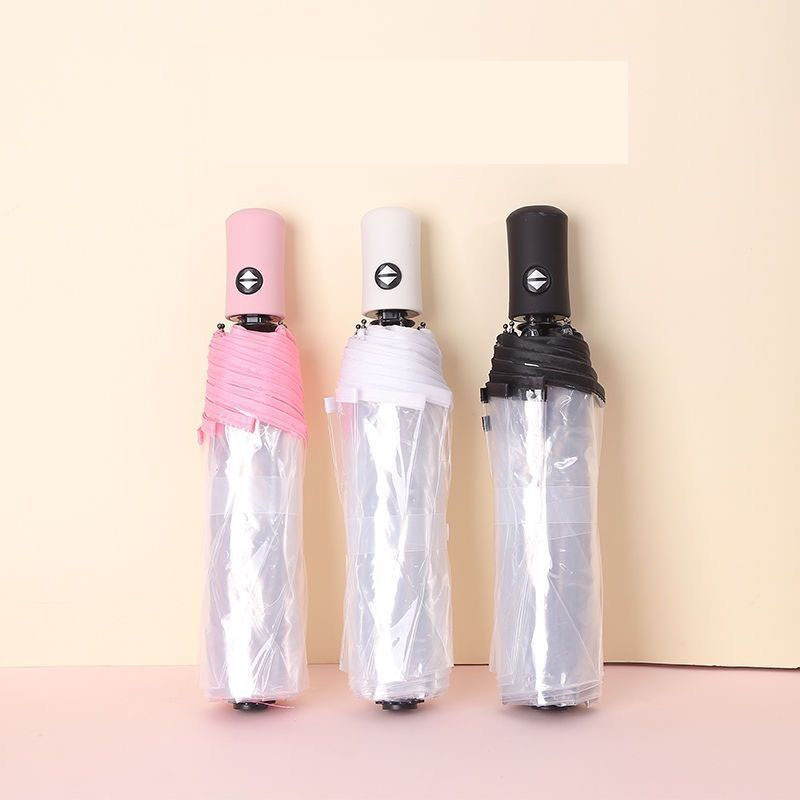 Three Fold Transparent Folding Umbrella Automatic Opening And Closing ...