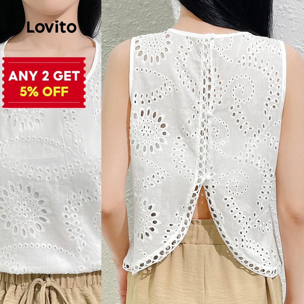 Lovito Women Casual Plain Split Back Blouse L124AD435 | Shopee Philippines