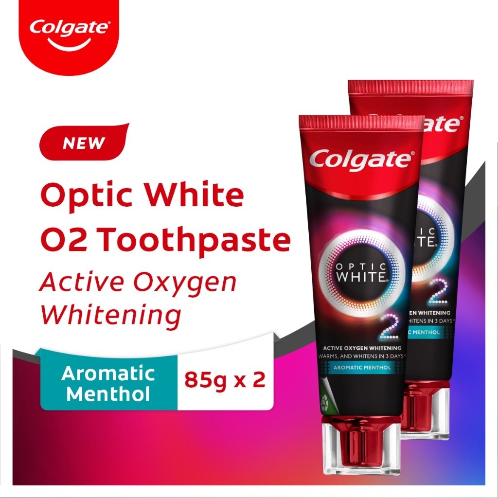 Colgate Optic White O2 Aromatic Menthol Whitening Toothpaste 85g Twin ...