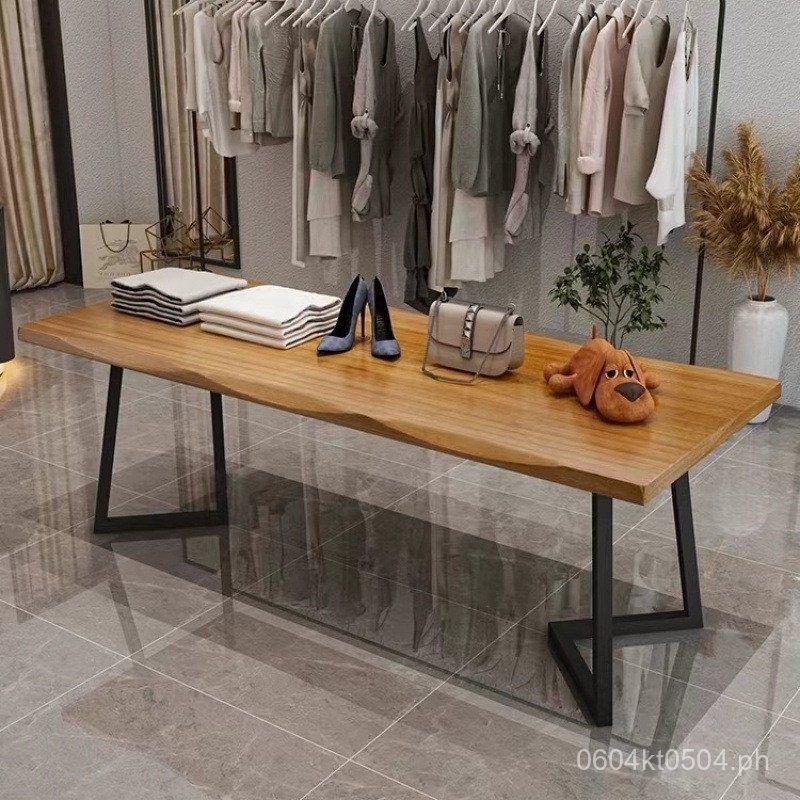 Solid Wood Women's Clothing Bag Display Stand Shoe Display Table Modern ...