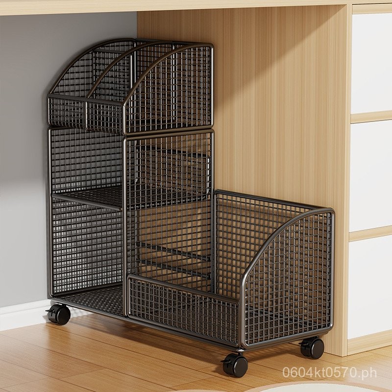 Floor Storage Rack Under Desk Cart Small Bookshelf Office Desk with ...