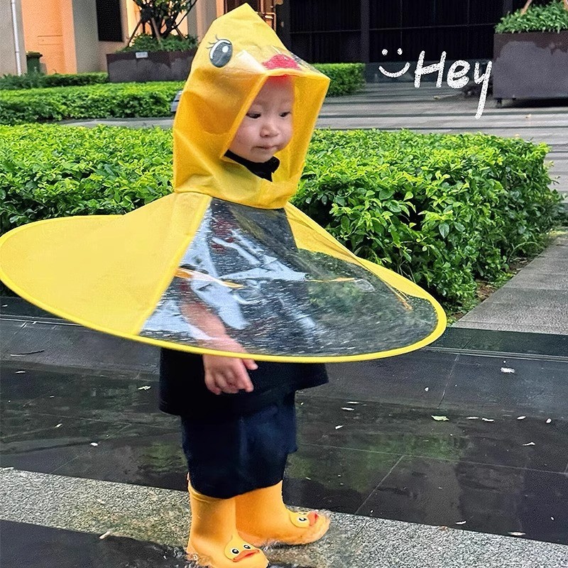 Little Yellow Duck UFO Raincoat Baby Poncho Children's Cloak Style ...