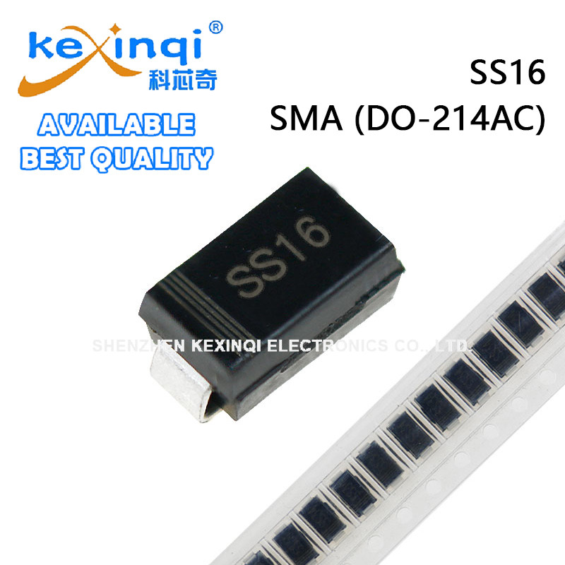 (20-100pcs) SS16 SMA DO-214AC Fast Rectifier SMD Schottky Diode ...