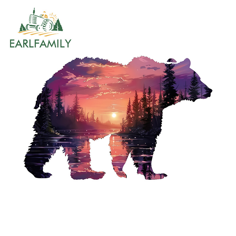 EARLFAMILY Bear Car Sticker Occlusion Scratch Waterproof JDM Decal ...