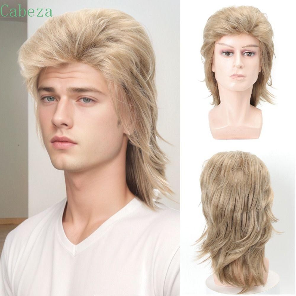 CABEZA Mullet Wigs for Men, 70s & 80s Punk Costume Party Synthetic Wigs ...