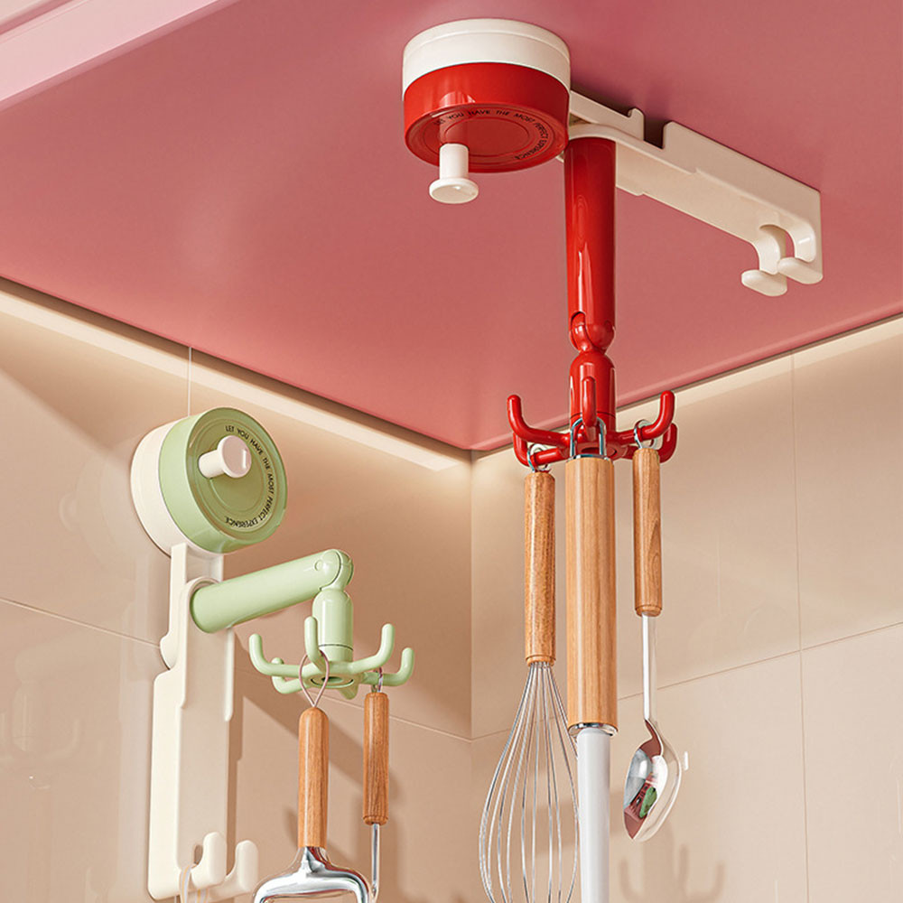 Kitchen Wall and Ceiling Swivel Hooks, 6 Claw Swivel Shower Storage ...