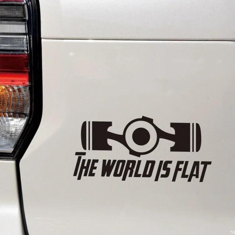 Funny THE WORLD IS FLAT Forged Pistons Horizontally Opposed Engine Car ...