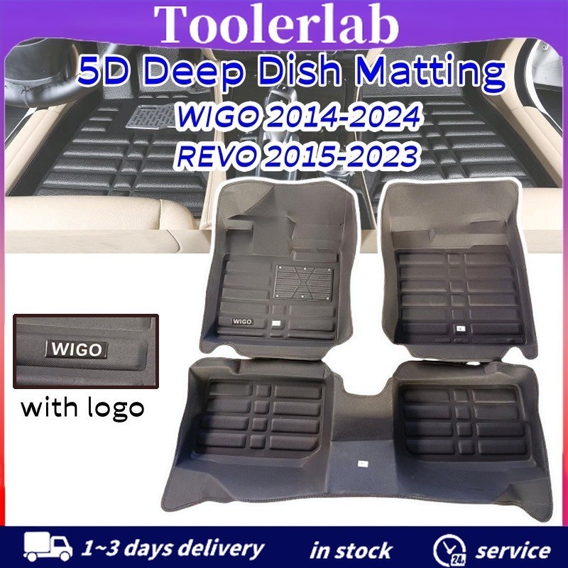 Car Floor Matting for Toyota Wigo/Revo 2014 To 2024 5D With Logo Deep ...