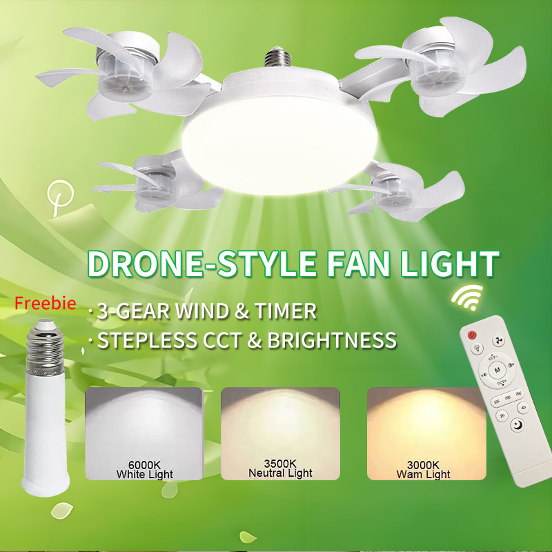 Drone Ceiling Light with Fan and Remote UAV Fanlight Dining Ceiling ...