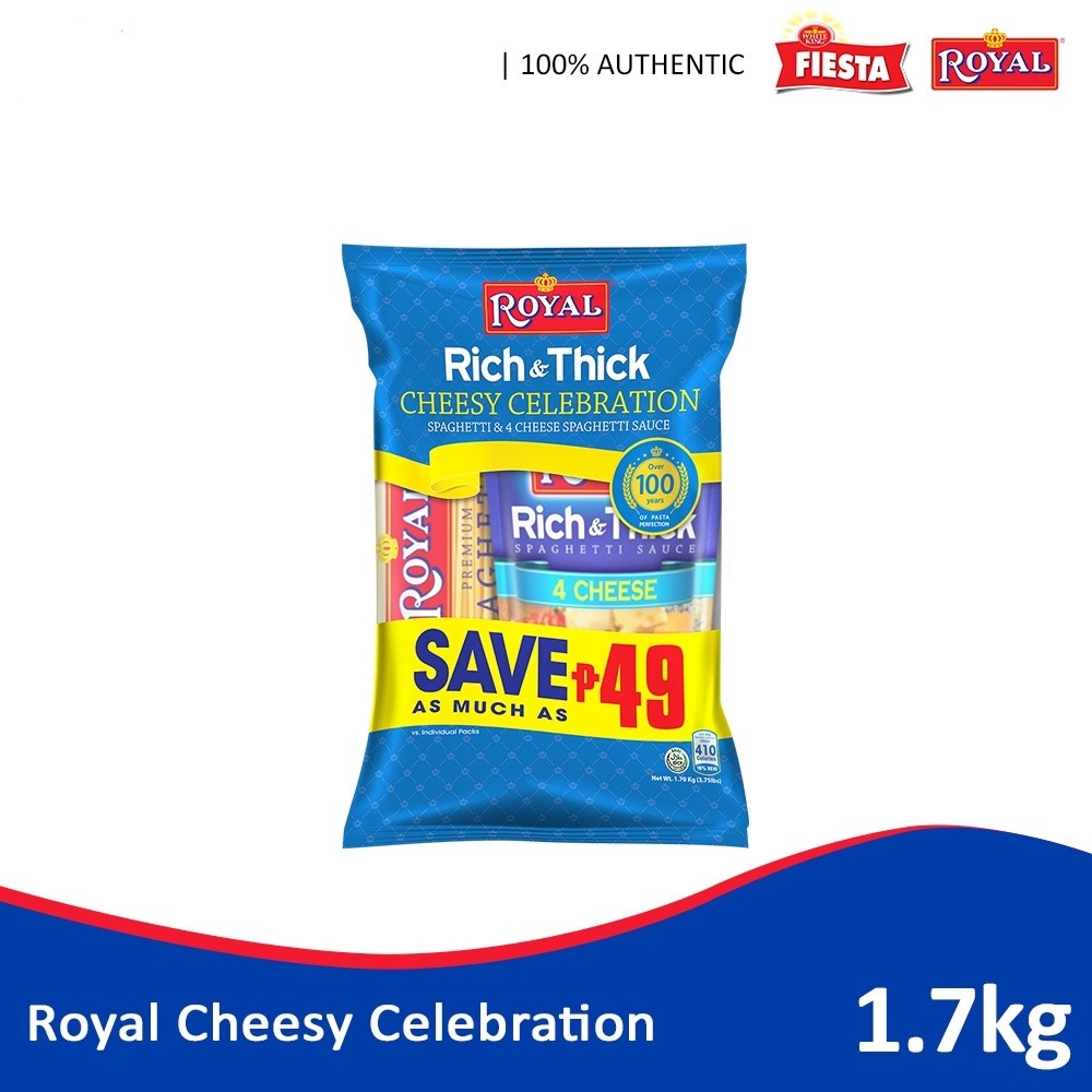 Royal Cheesy Celebration Royal Spaghetti Pasta 800g + Royal 4 Cheese ...